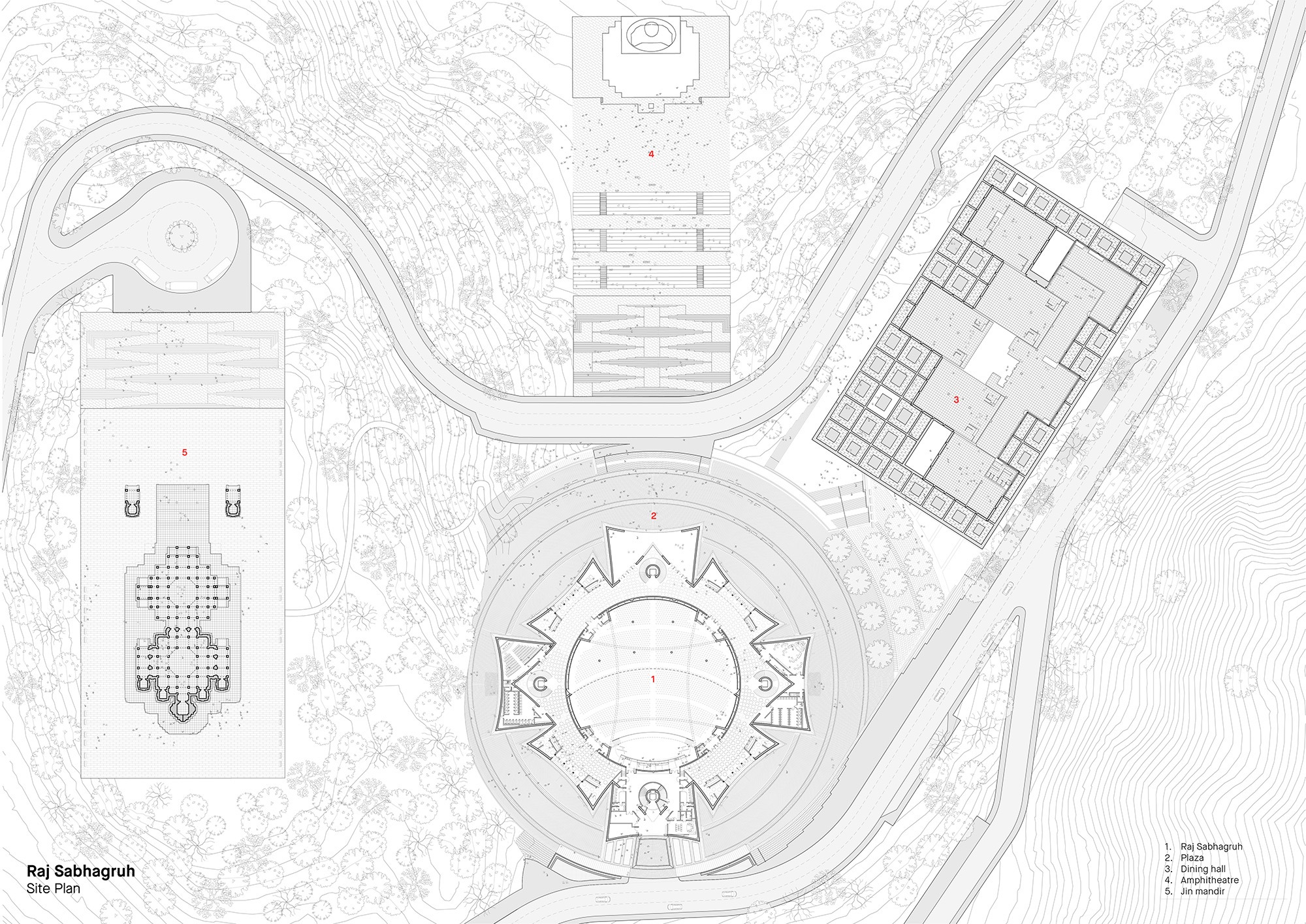 Raj Sabhagruh - Discourse and meditation complex design by Serie Architects