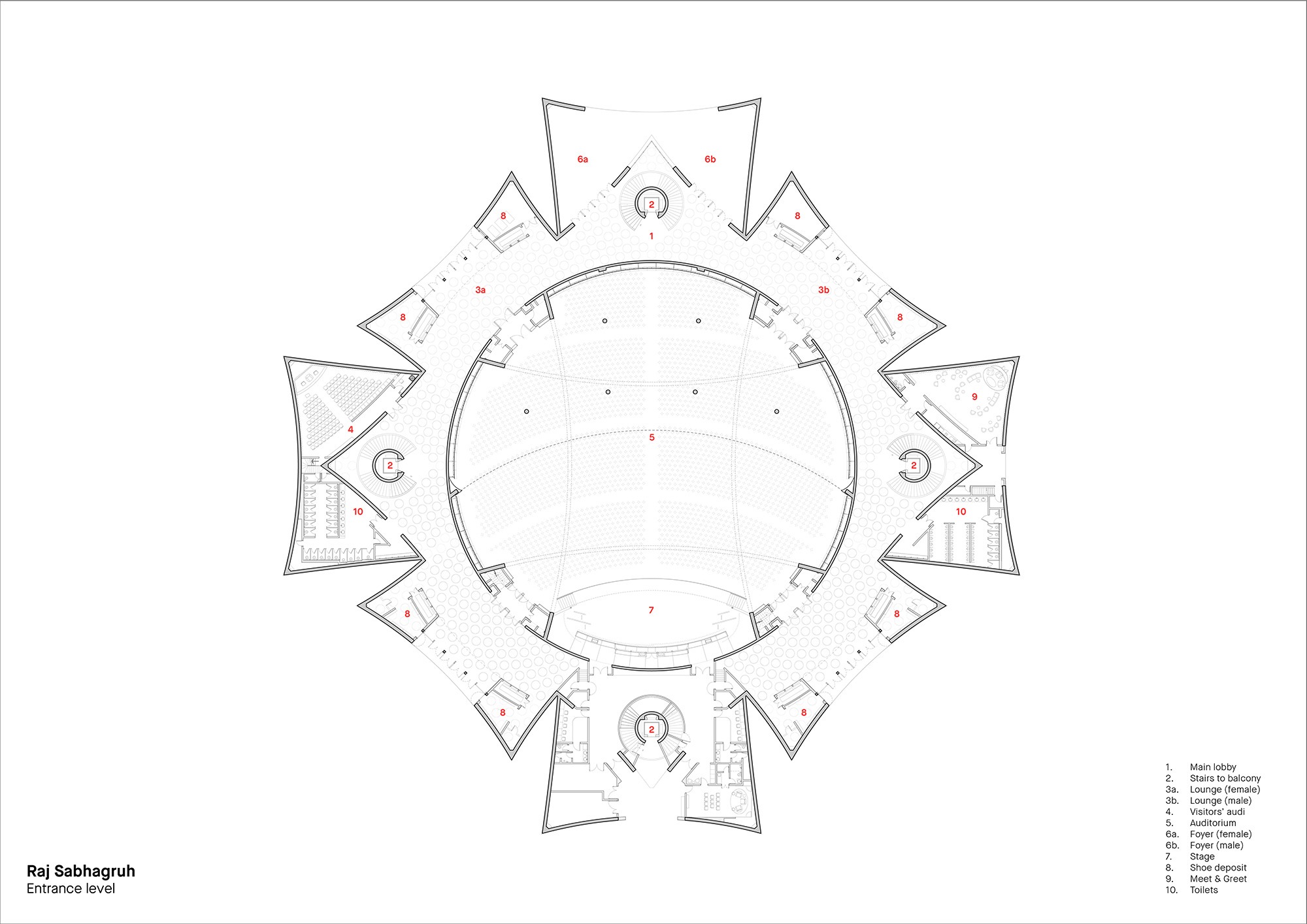 Raj Sabhagruh - Discourse and meditation complex design by Serie Architects